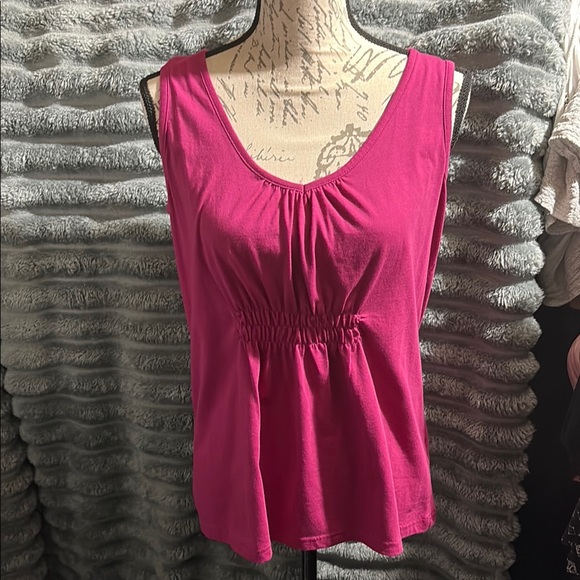Basic Editions | Tops | Basic Editions Pink Smocked Peplum Tank Top ...